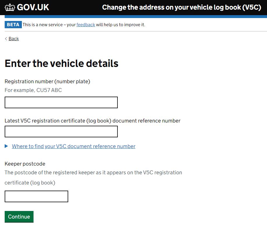 DVLA Adds New Online V5C Address Change Facility - Regplates.com