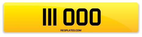 111 OOO Personalised Number Plate Reg Plates