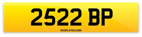 2522 BP Personalised Number Plate Reg Plates