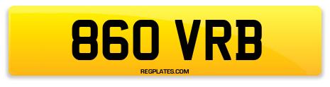 860 VRB Personalised Number Plate - Reg Plates