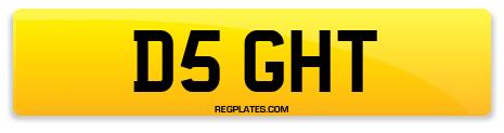 D5 GHT Personalised Number Plate - Reg Plates