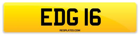 EDG 16 Personalised Number Plate - Reg Plates
