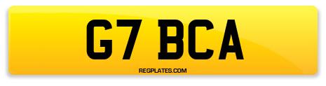 G7 BCA Personalised Number Plate - Reg Plates