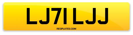 LJ71 LJJ Personalised Number Plate Reg Plates