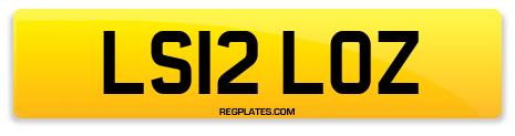 LS12 LOZ Personalised Number Plate Reg Plates
