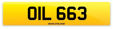 OIL 663 Personalised Number Plate Reg Plates