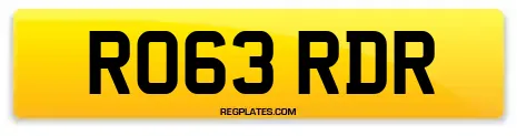 RO63 RDR Personalised Number Plate Reg Plates